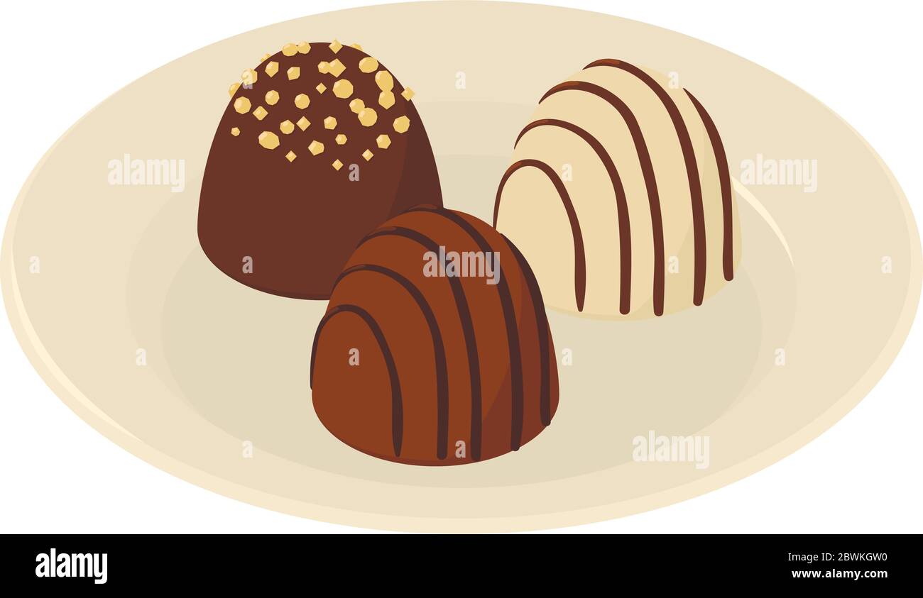 Belgian chocolates plate Stock Vector Images - Alamy