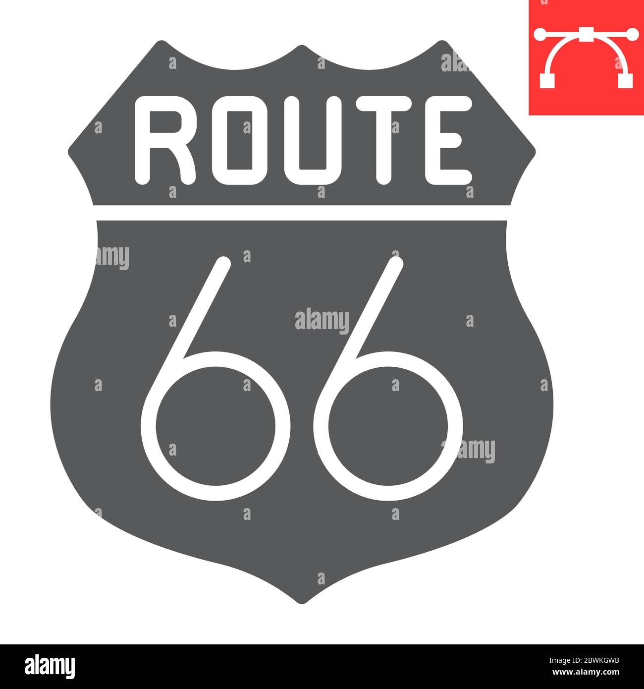 Route 66 sign Stock Vector Images - Alamy