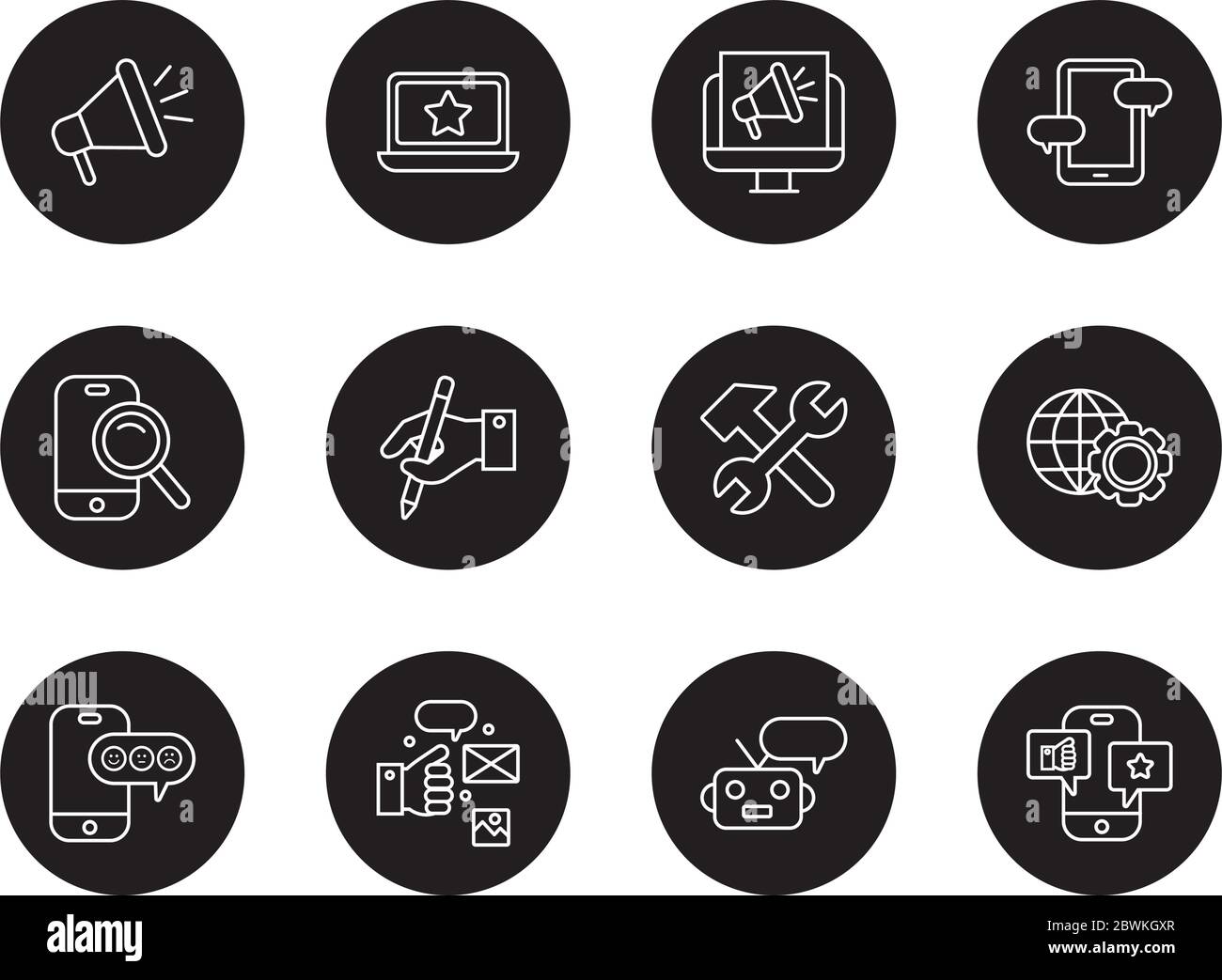 set of digital contents icons Stock Vector Image & Art - Alamy