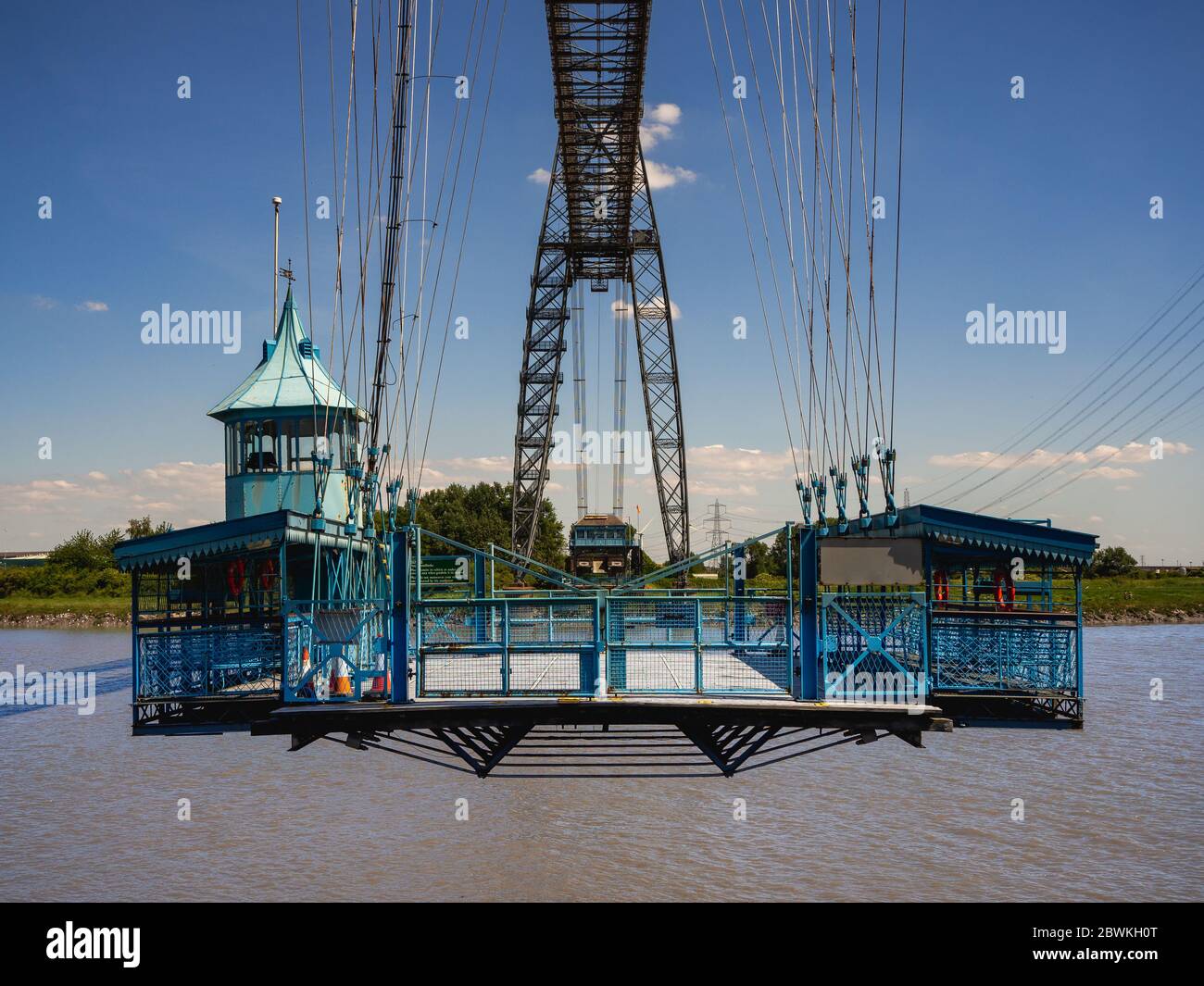 Newport Transporter Bridge from south eastern bank of River Usk ...