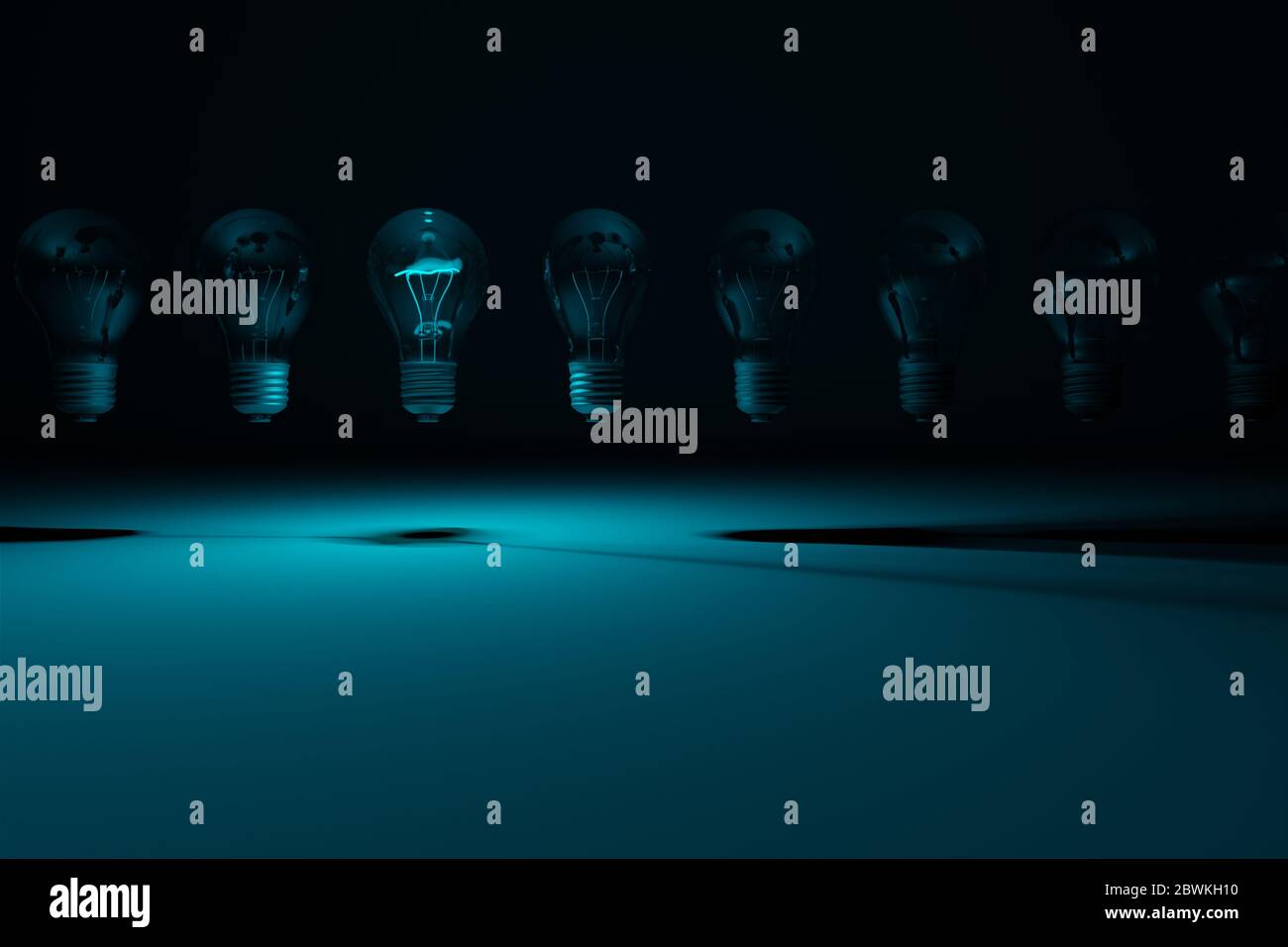 One lit lightbulb among many hi-res stock photography and images - Alamy