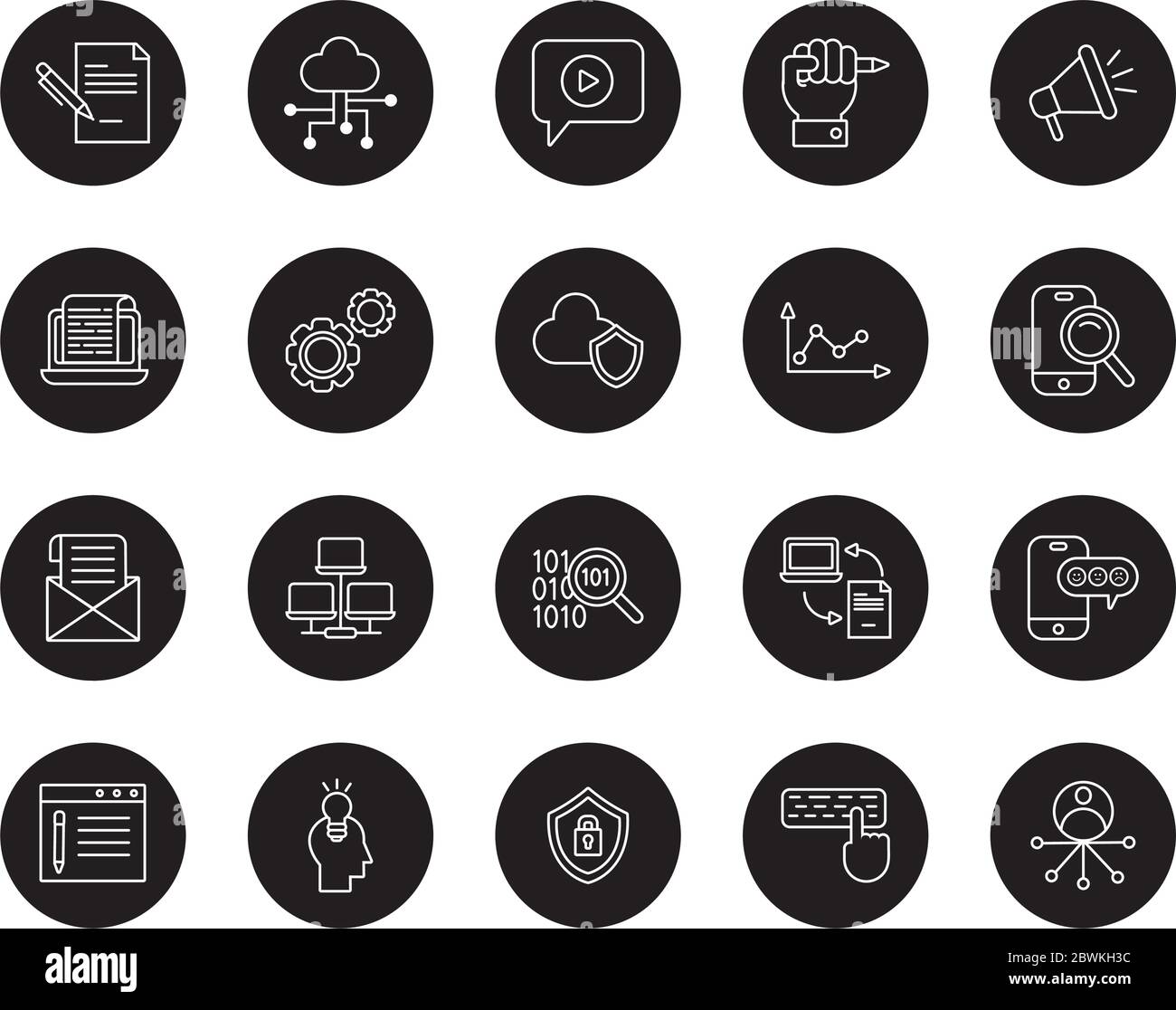 set of digital contents icons Stock Vector Image & Art - Alamy