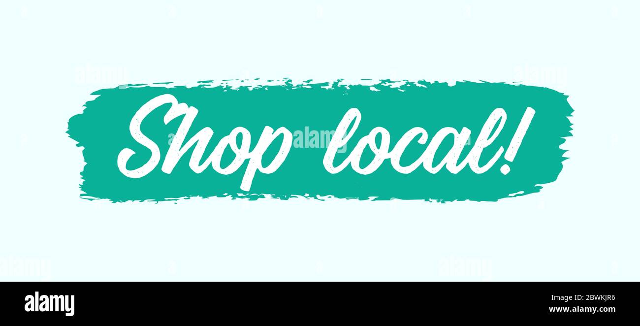 Hand sketched Shop Local quote. Lettering for banner, header ...