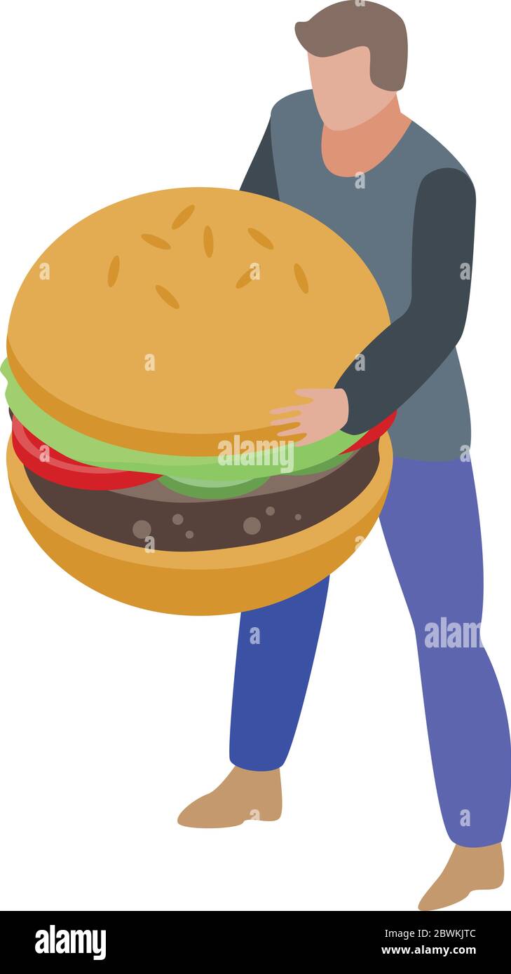 Fast food addiction icon, isometric style Stock Vector Image & Art - Alamy