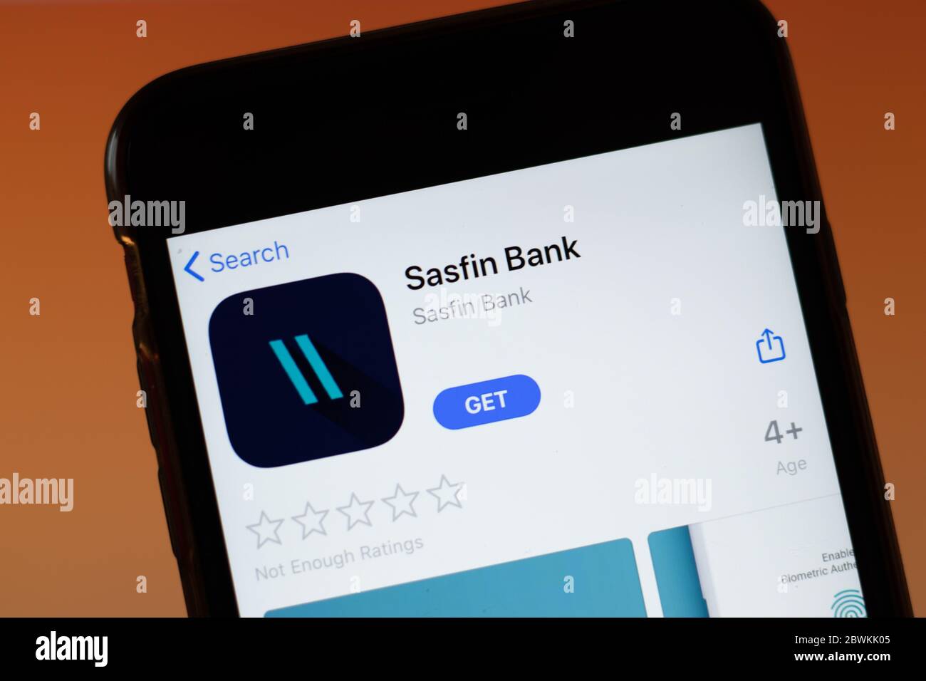 Moscow, Russia - 1 June 2020: Sasfin Bank app mobile logo close-up on ...