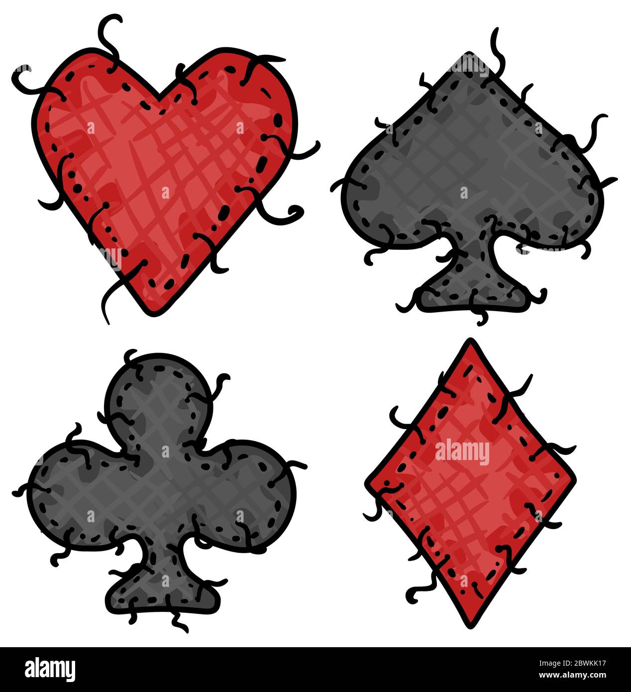 Card suits symbol shape patch cartoon design element, isolated vector ...