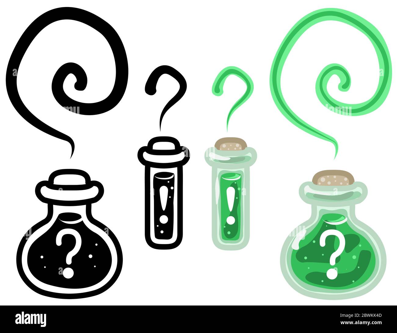 Mystery potion bottle cartoon design element, isolated vector ...