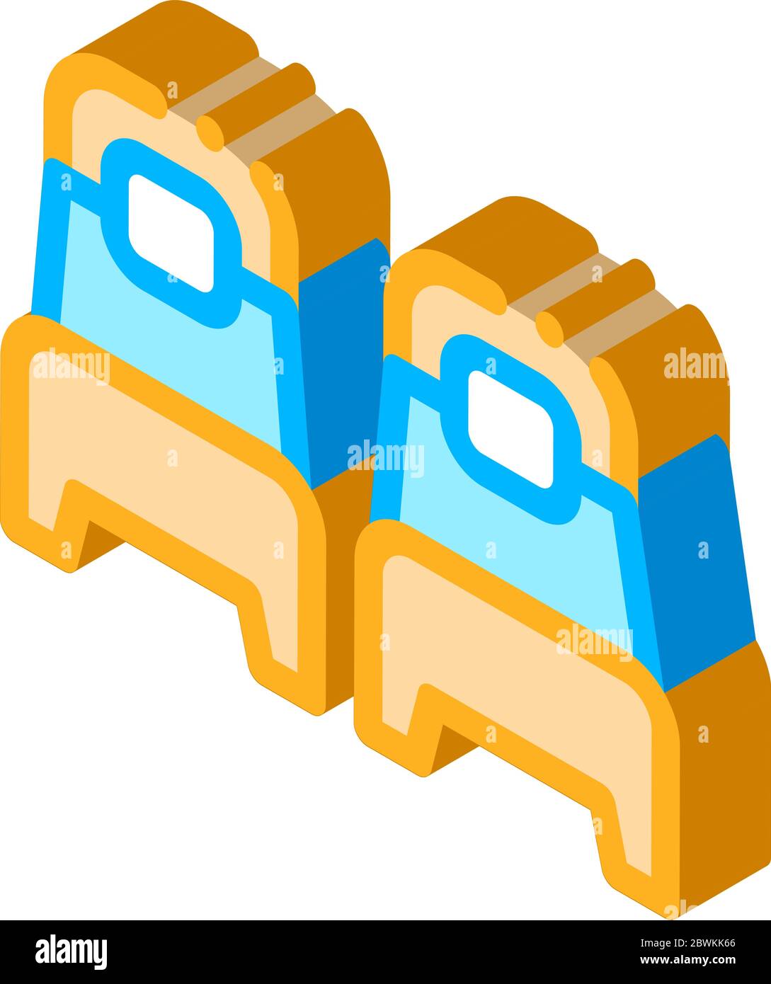 Two Single Place Beds isometric icon vector illustration Stock Vector ...