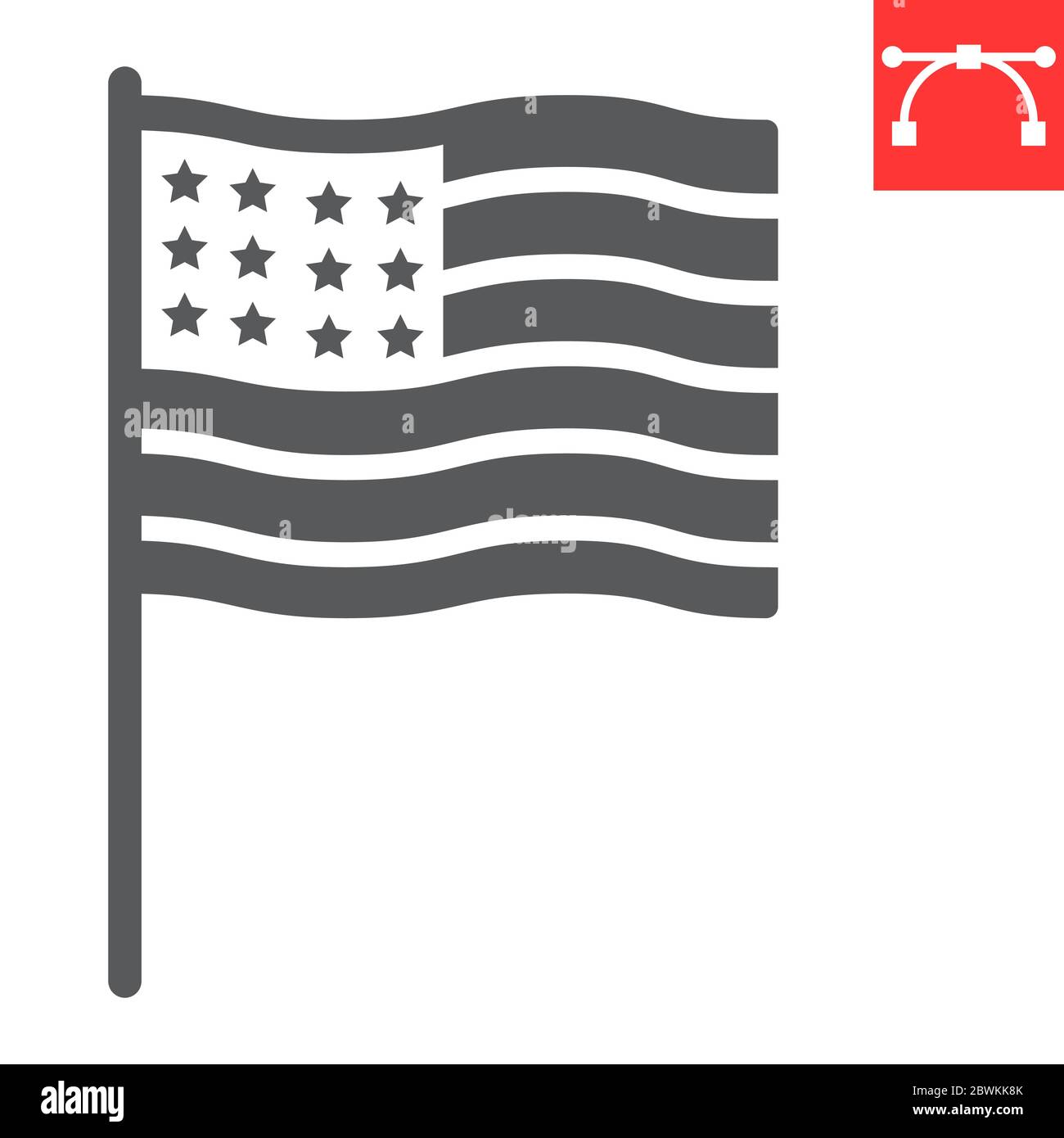 American flag glyph icon, USA and country, usa flag sign vector ...