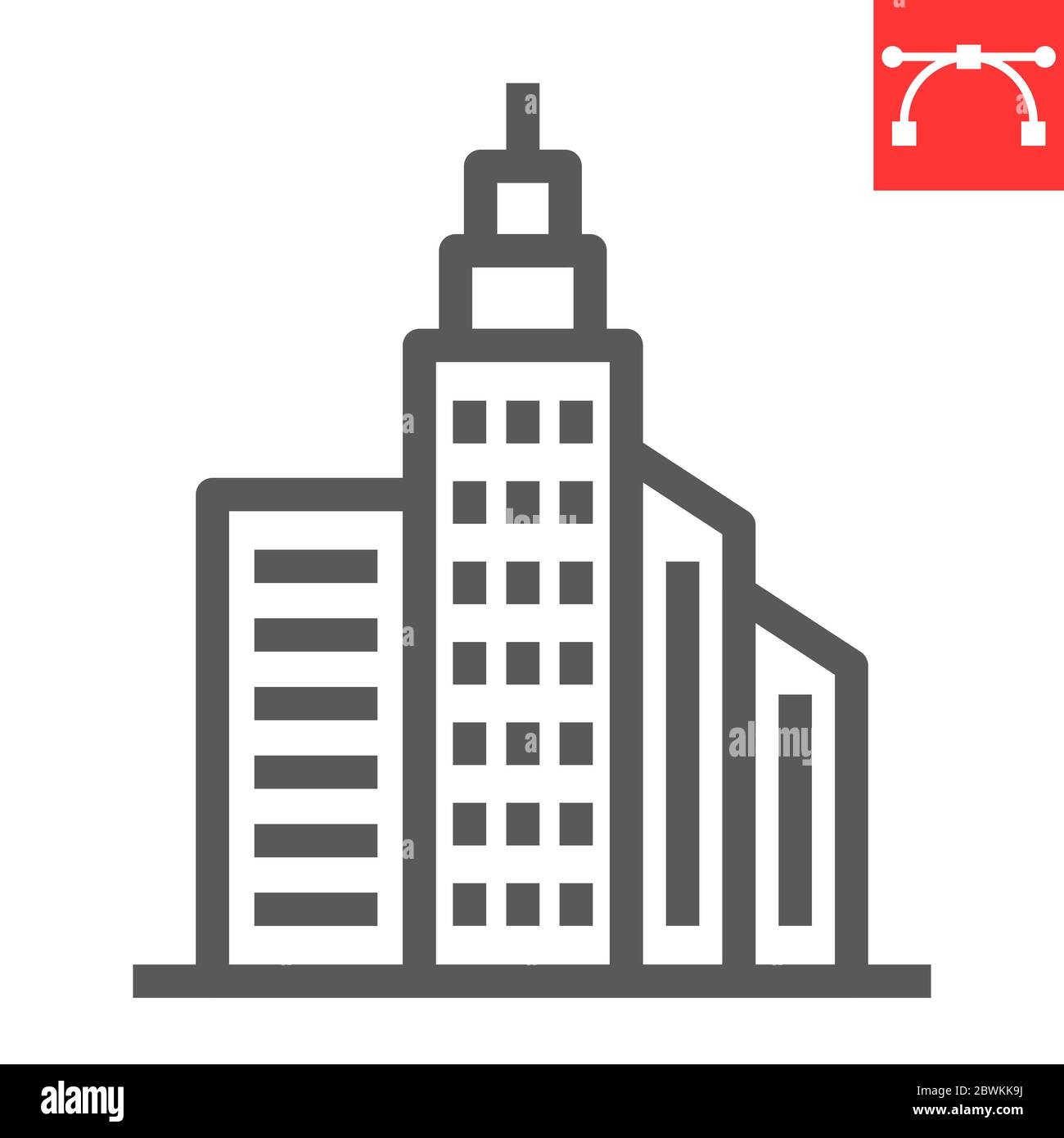 City buildings line icon, business and city, buildings sign vector ...