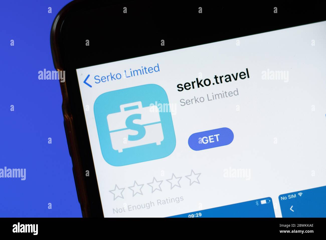 Moscow, Russia - 1 June 2020: serko.travel app mobile logo close-up on ...