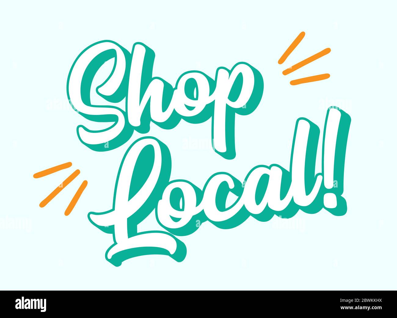 Hand sketched Shop Local quote. Lettering for banner, header ...