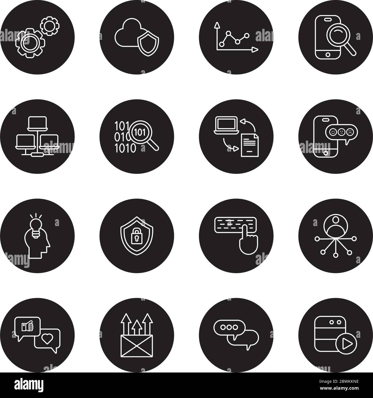 set of digital contents icons Stock Vector Image & Art - Alamy