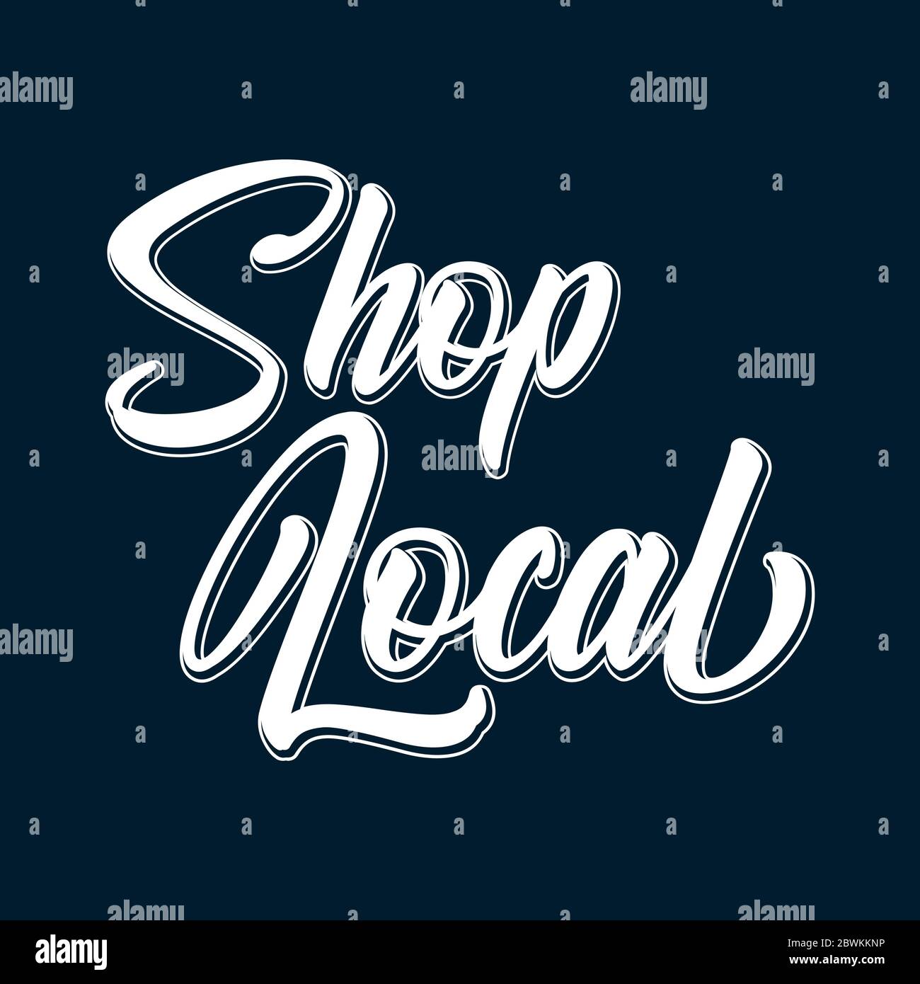 Hand sketched Shop Local quote. Lettering for banner, header ...