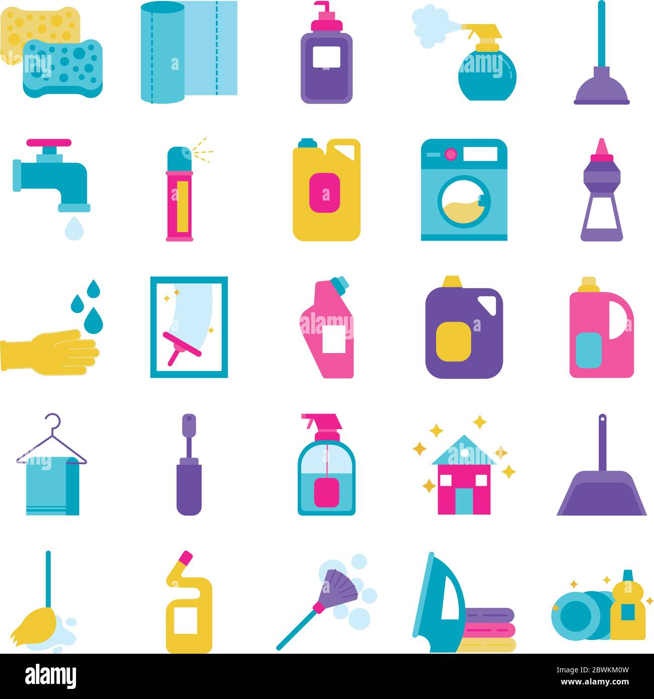 cleansing and desinfecting set icons Stock Vector Image & Art - Alamy