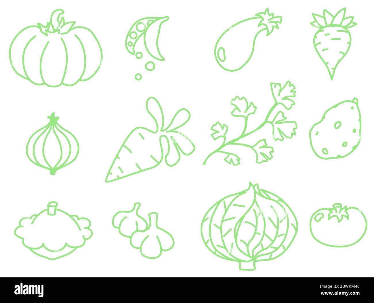 Vegetable Cartoon Outline