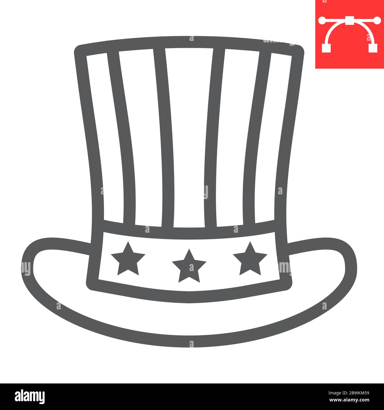 American hat line icon, USA and country, president hat sign vector ...