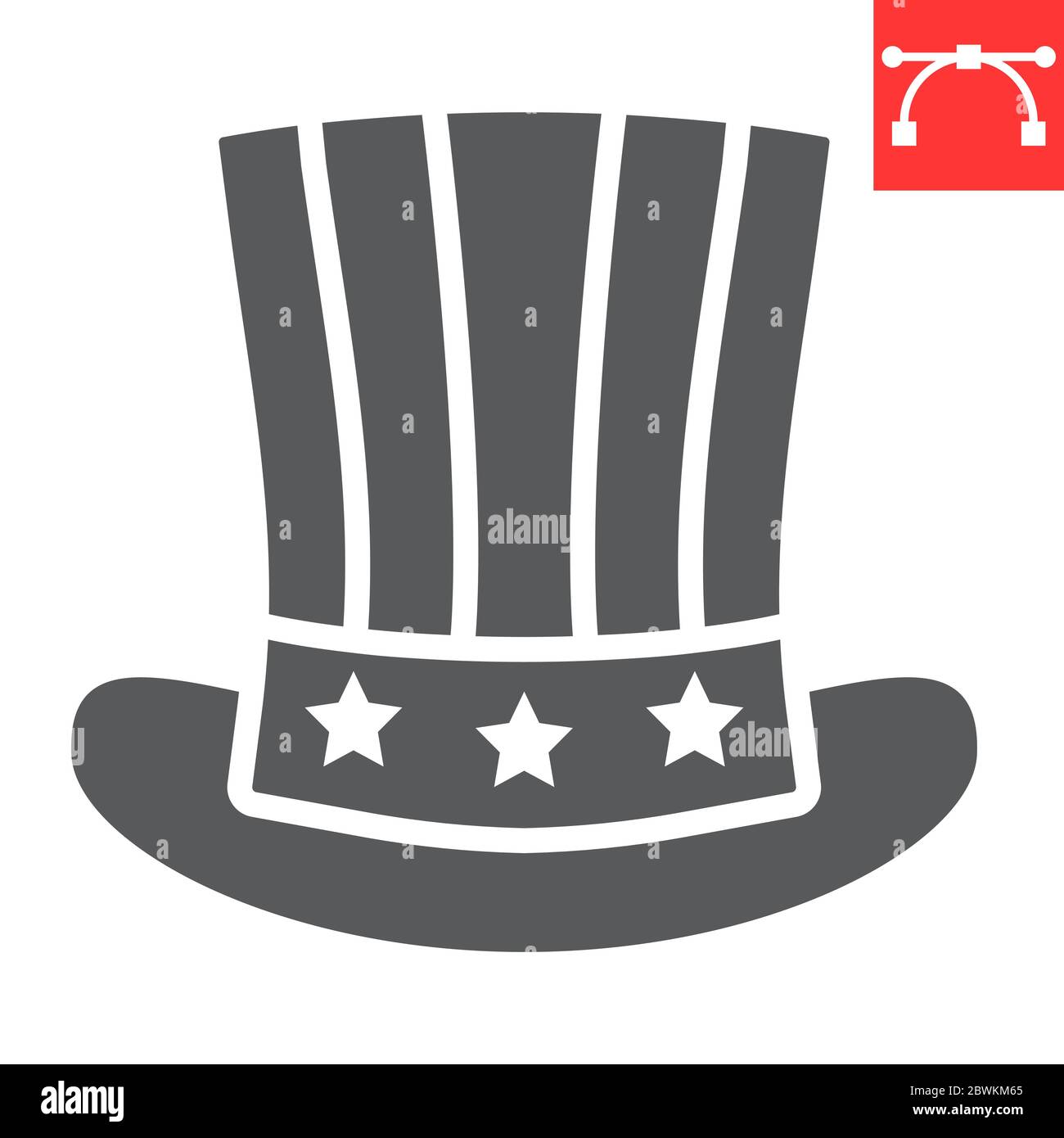 American hat glyph icon, USA and country, president hat sign vector ...
