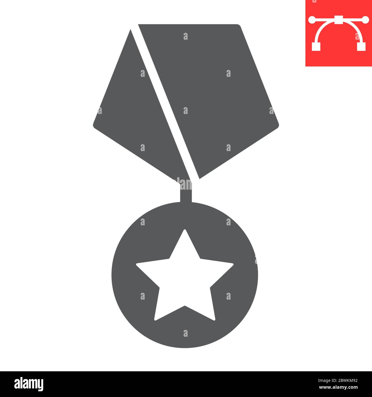 Military meda glyph icon, USA and army, military star sign vector ...