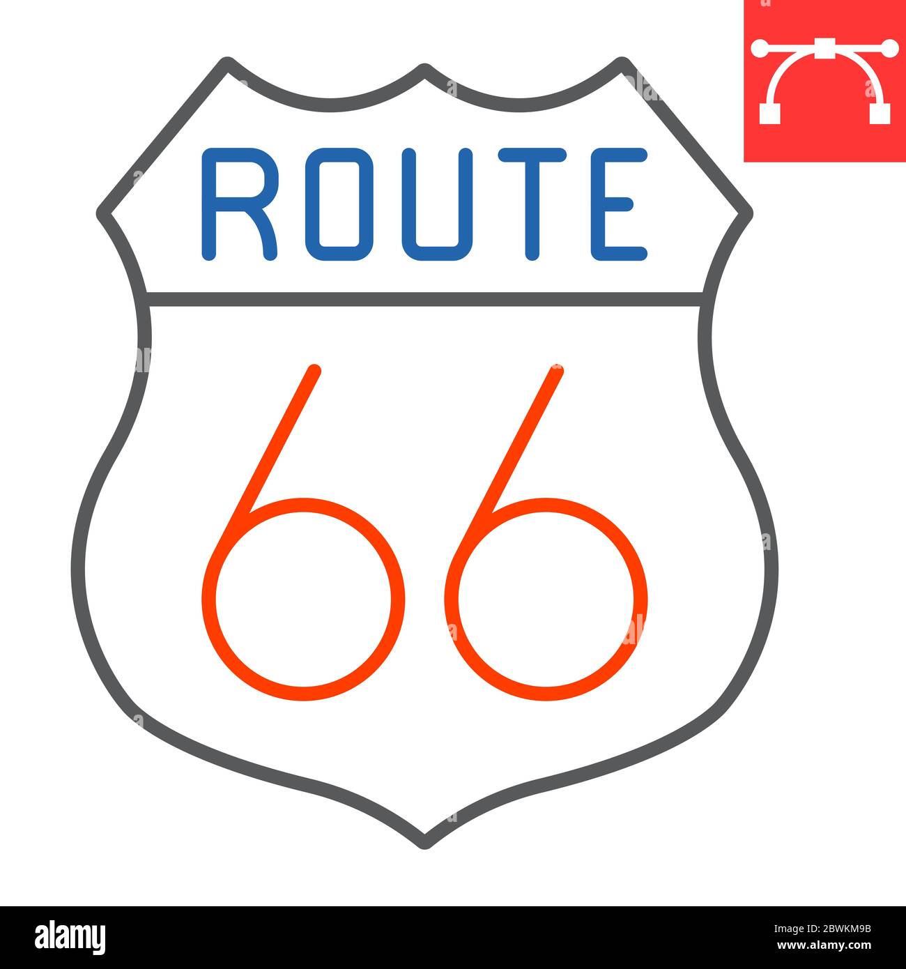 Historic route 66 logo Stock Vector Images - Alamy