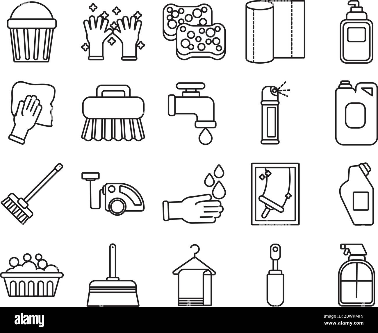 cleansing and desinfecting set icons Stock Vector Image & Art - Alamy