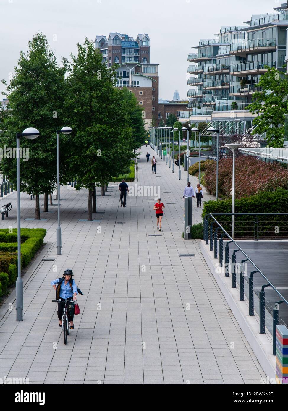London, England, UK - June 18, 2013: Walkers, cyclists and joggers use ...