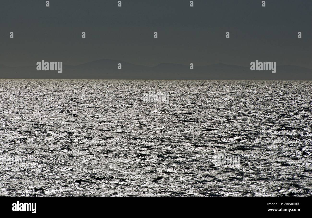 Shimmering Irish Sea from Kearney Point, County Down, Northern Ireland ...