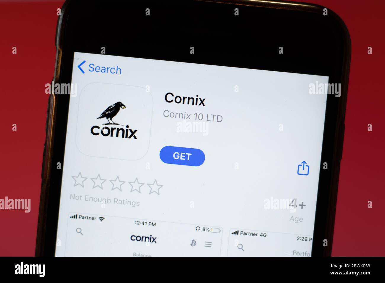 Moscow, Russia - 1 June 2020: Cornix app mobile logo close-up on screen ...