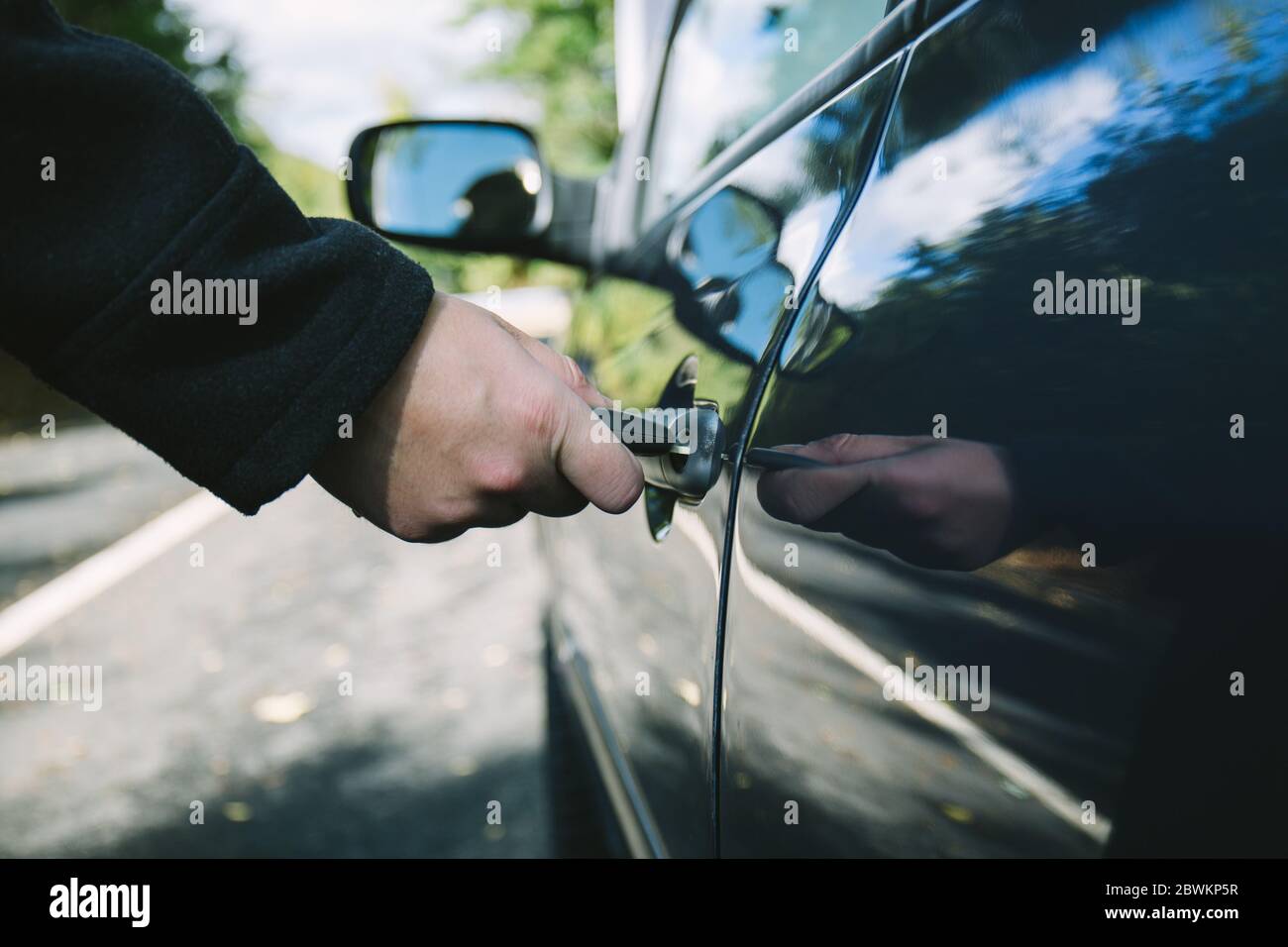 Selling a car, the seller gives the car keys to the buyer, buying a car ...