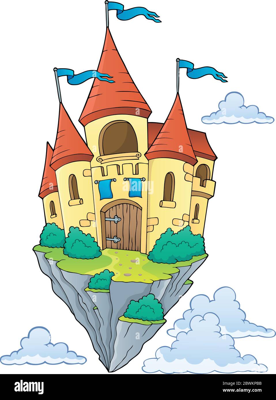 Flying castle theme image 1 - eps10 vector illustration Stock Vector ...