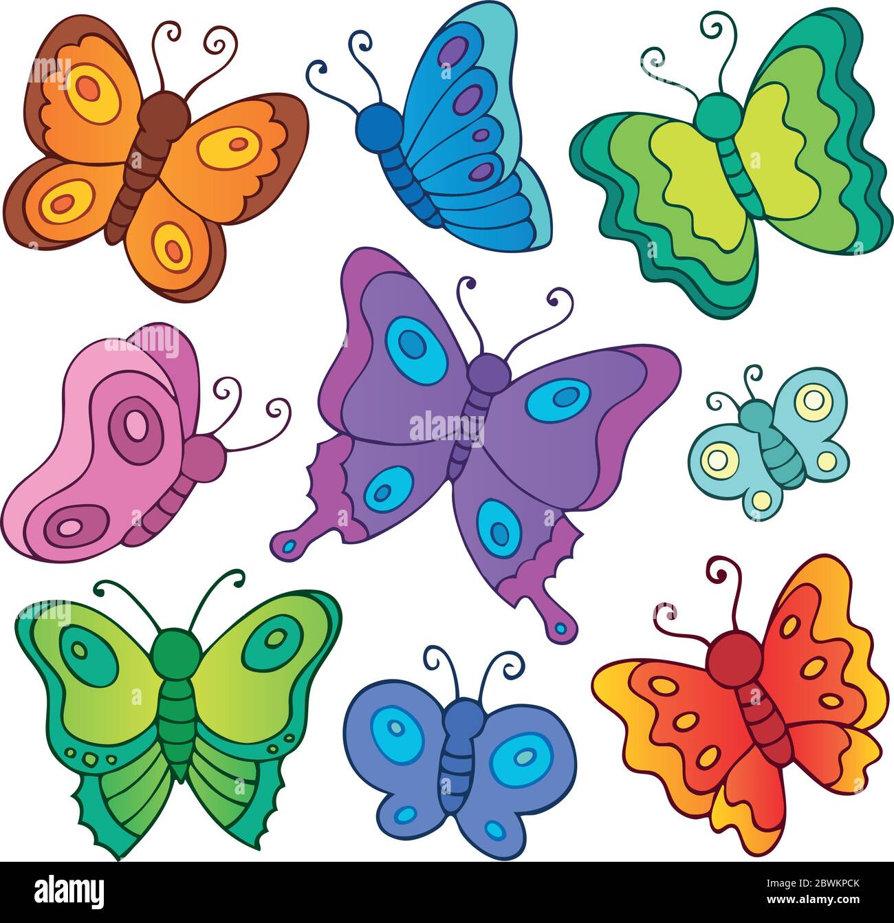 Various butterflies theme set 1 - eps10 vector illustration Stock ...