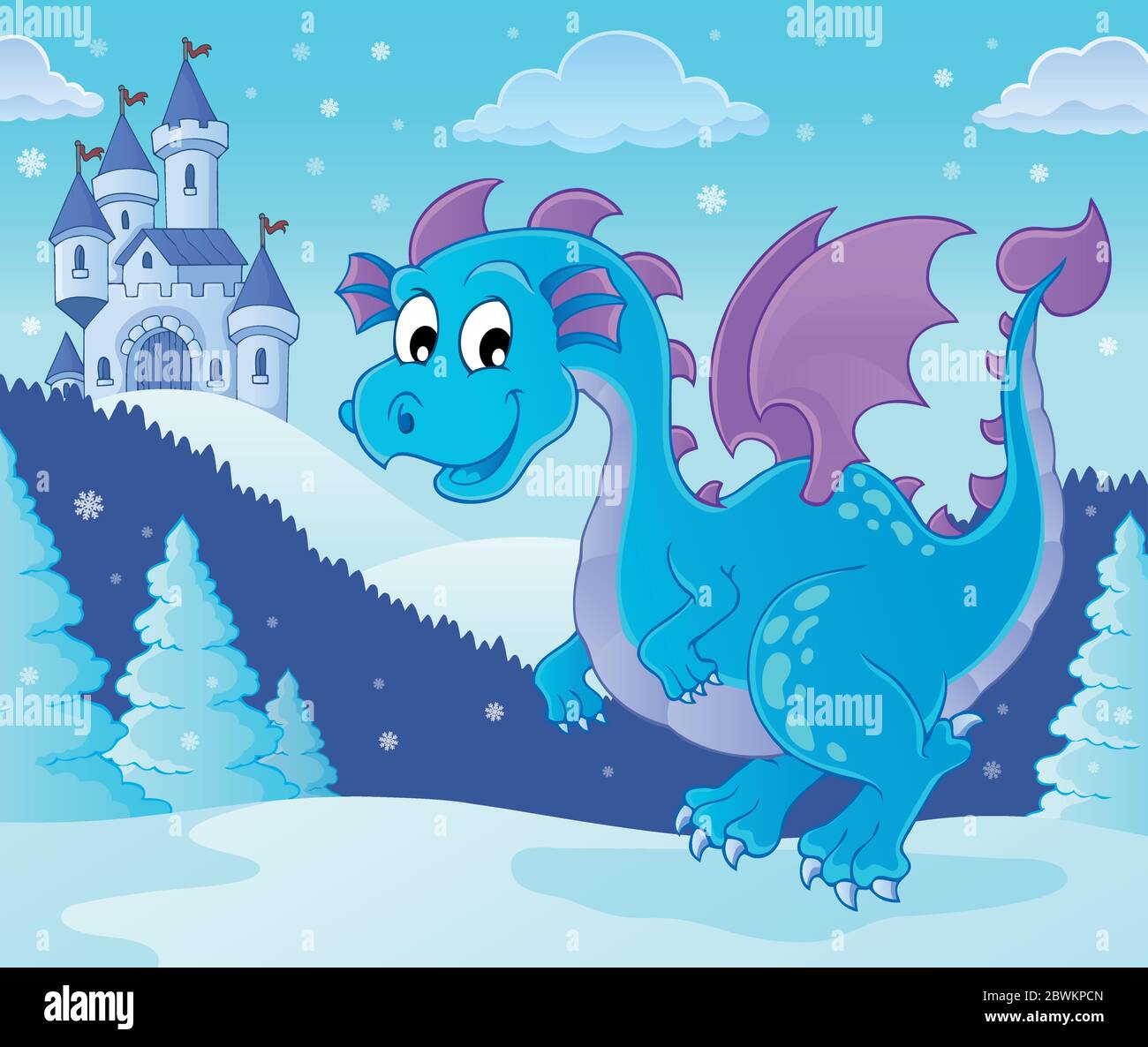 Winter dragon theme image 1 - eps10 vector illustration Stock Vector ...