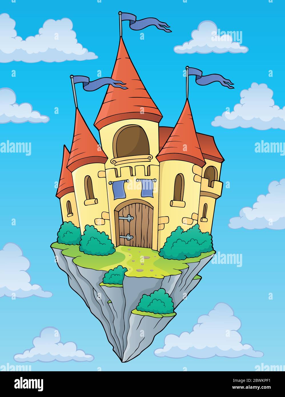 Flying castle theme image 2 - eps10 vector illustration Stock Vector ...