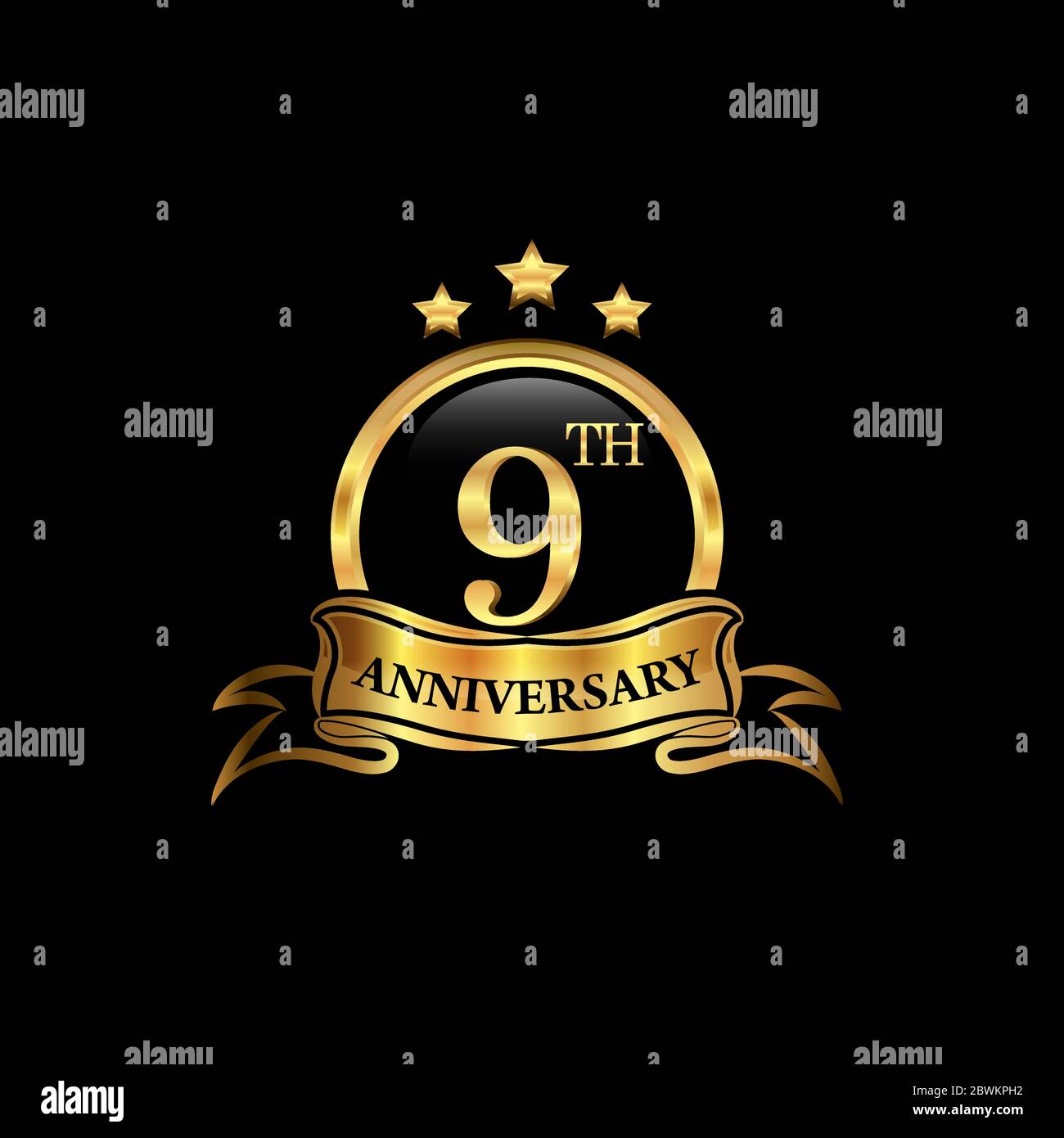 9 years birthday logo Stock Vector Images - Alamy