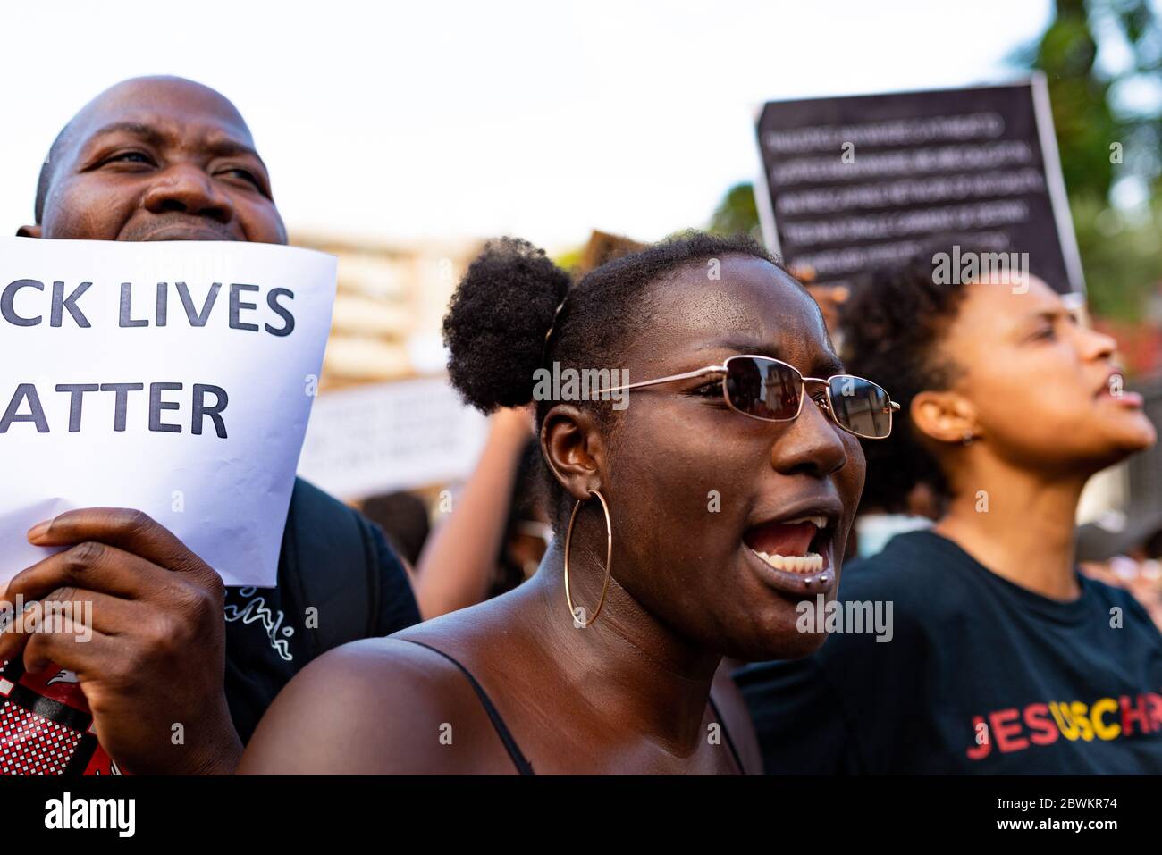 Barcelona, spain - 1 june 2020: Black lives matter woman march ...