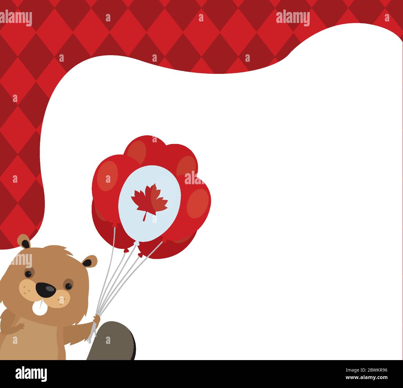Canadian beaver with balloon of happy canada day vector design Stock ...