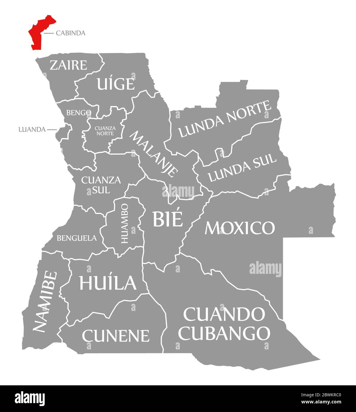 Cabinda province map Cut Out Stock Images & Pictures - Alamy