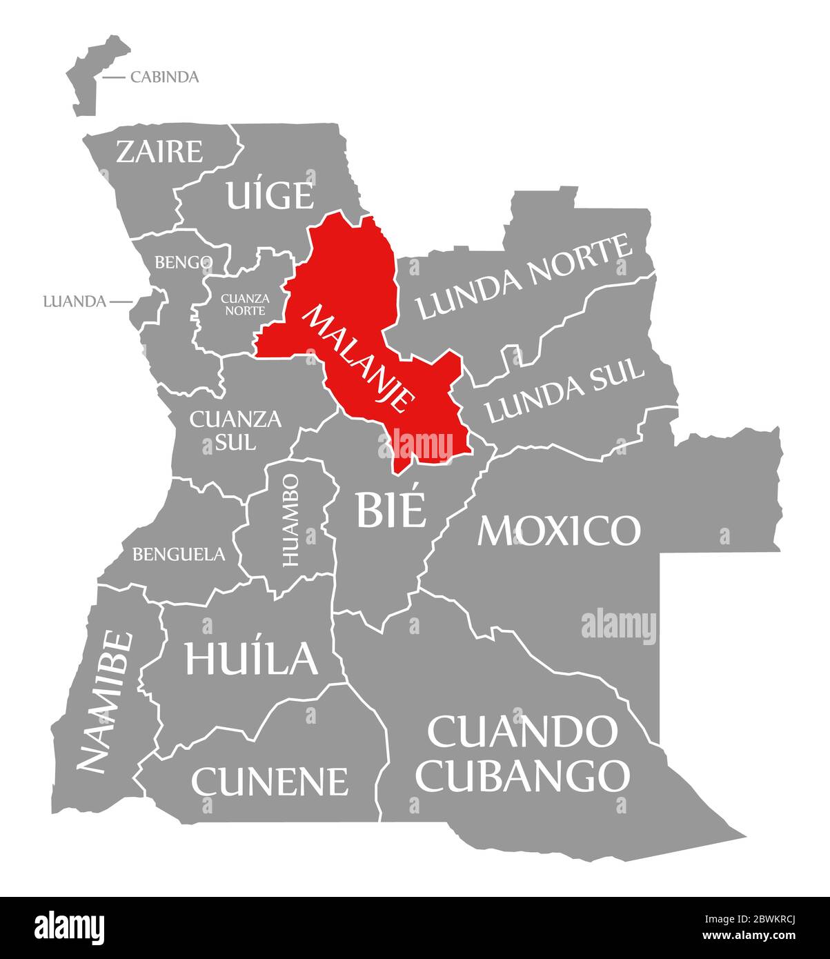 Malanje map Cut Out Stock Images & Pictures - Alamy