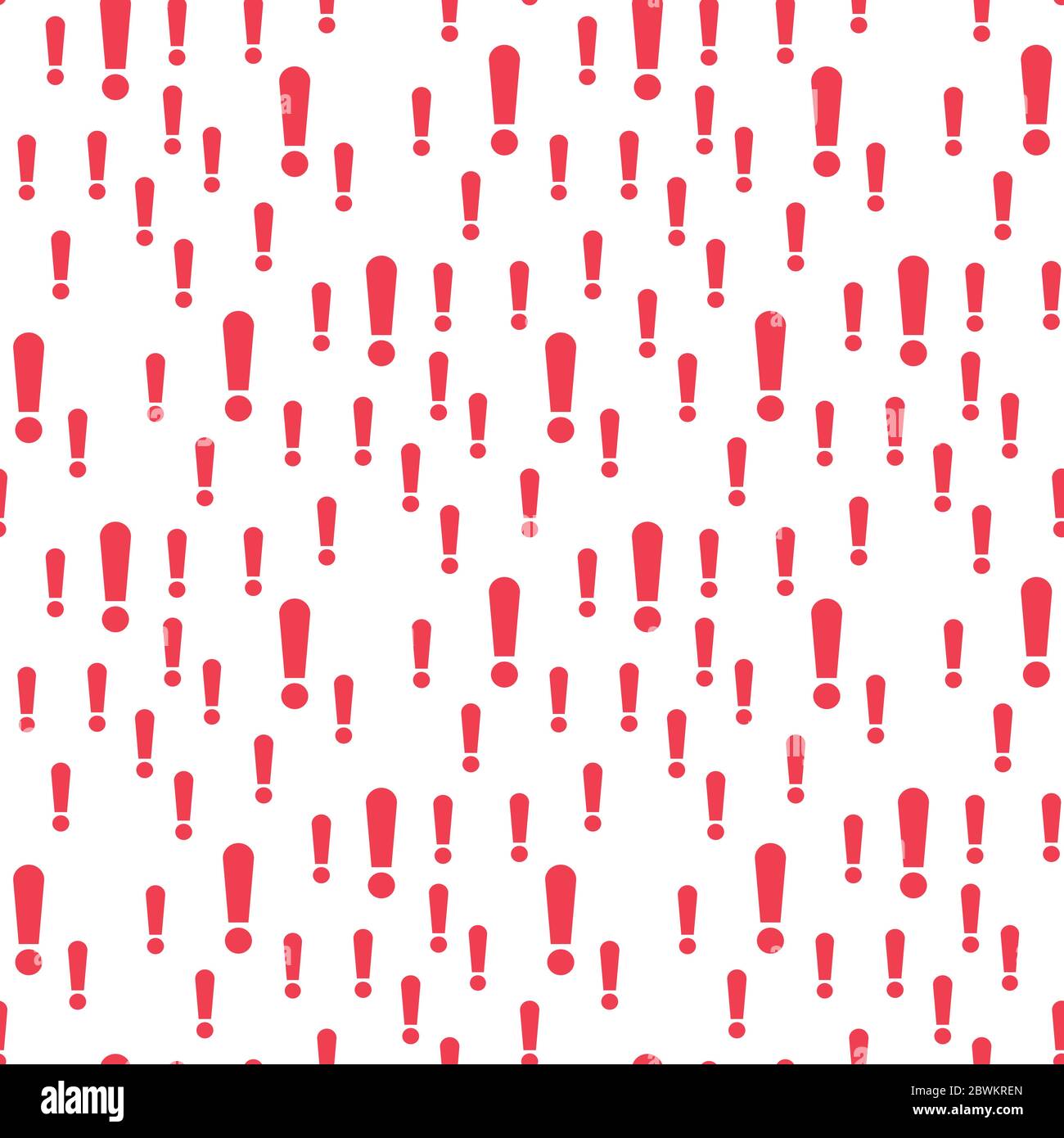 Vector seamless pattern with exclamation point. red and white simple ...
