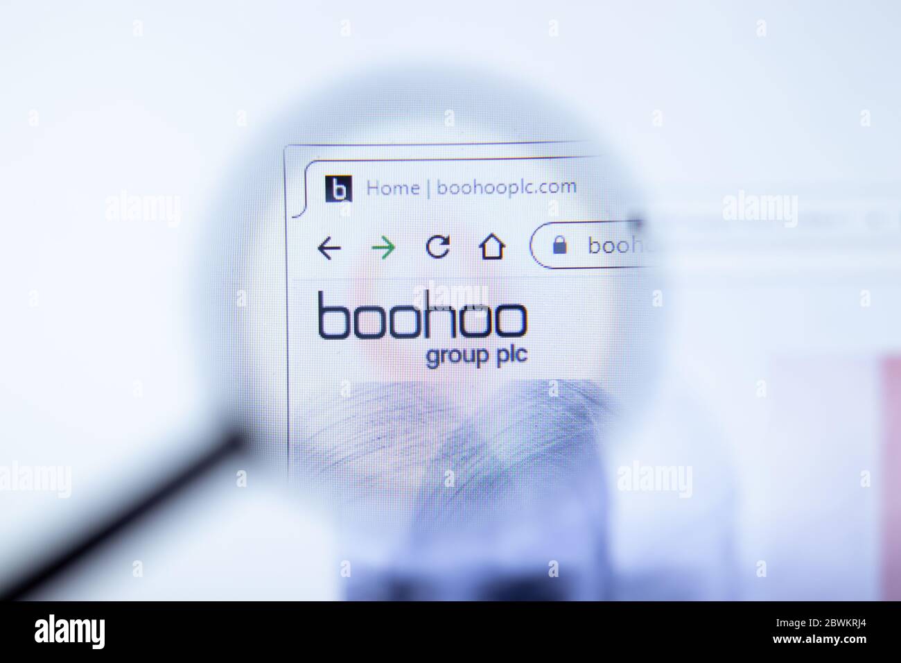 Moscow, Russia - 1 June 2020: Boohoo.com Plc website page. Boohoo logo ...