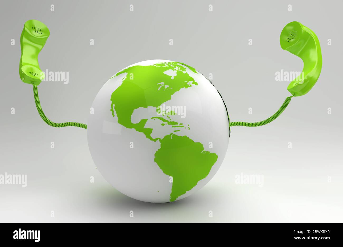 A global telecommunication concept with the green planet Stock Photo ...