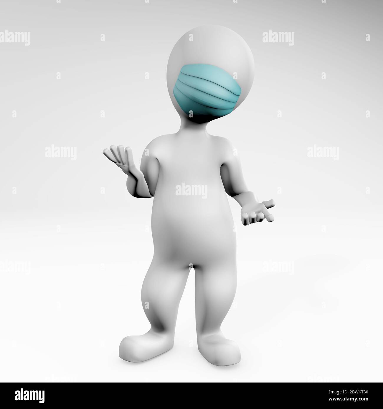 Fatty man with mask resigning to the situation. pose showing whatever ...