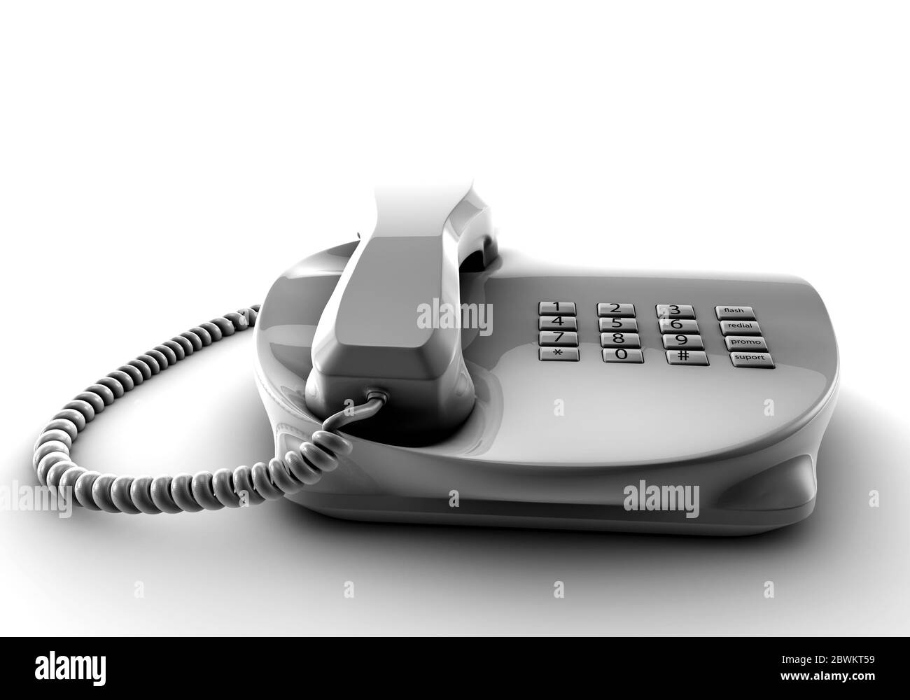 A fix phone isolated on white 3d render Stock Photo - Alamy