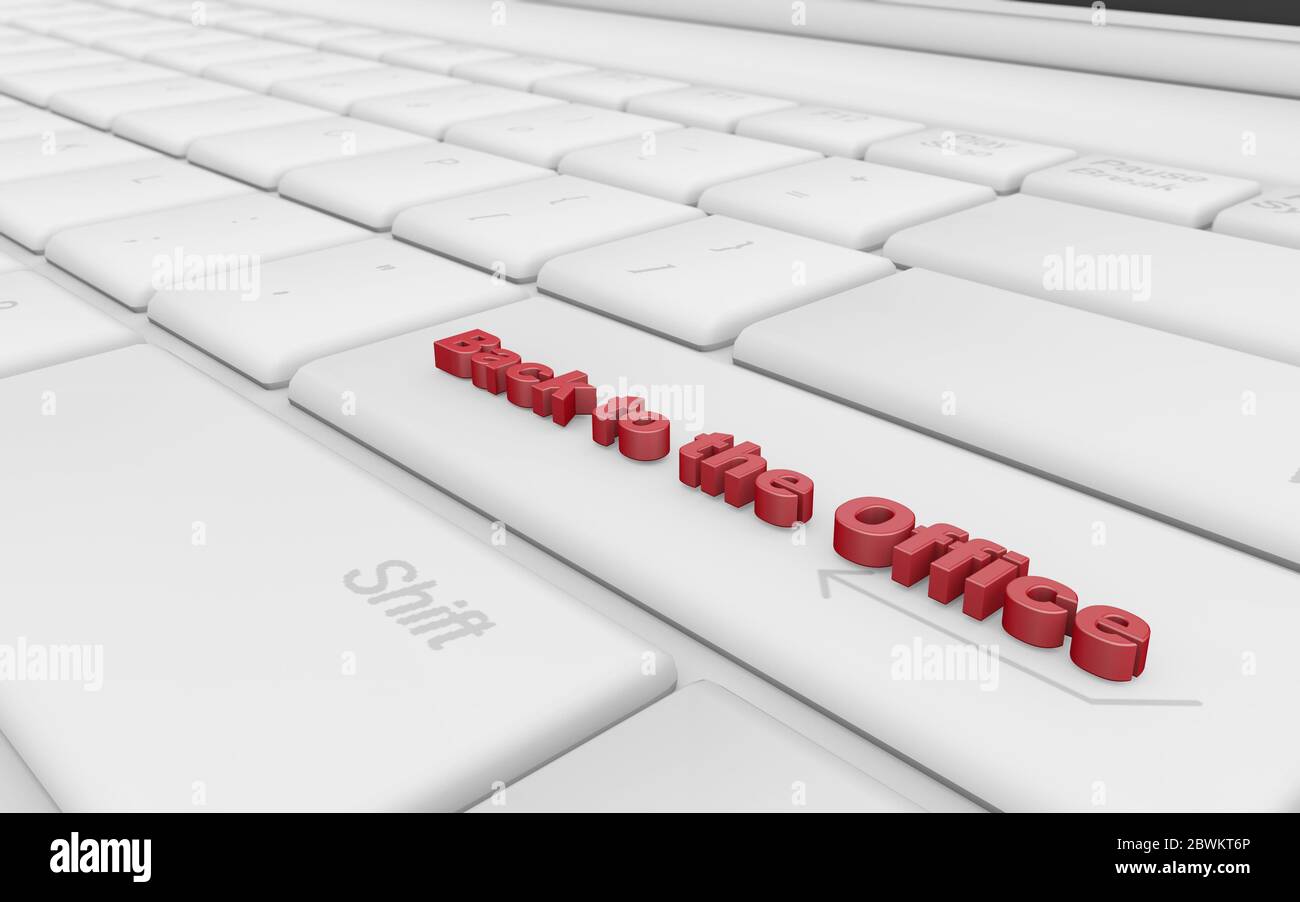 going back to the office after working from home 3d rendering Stock ...