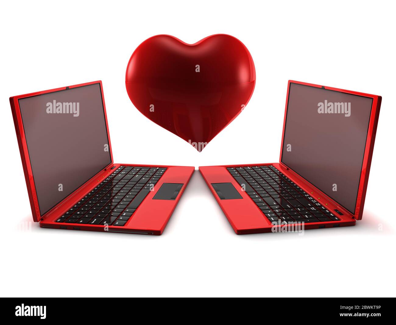 Internet Love concept. 3D render isolated on white Stock Photo - Alamy