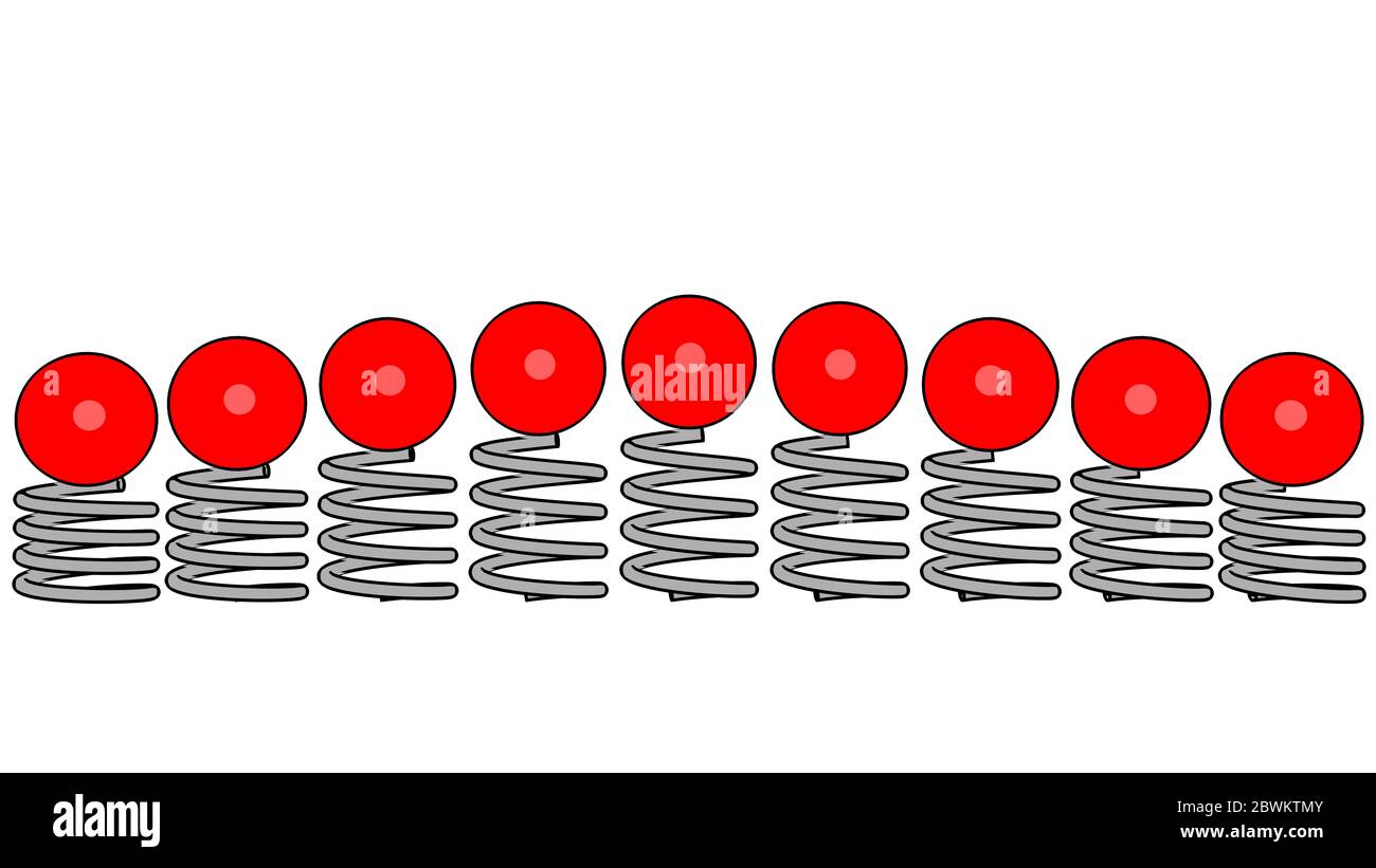 Coiled spring with ball on top . 3d rendering illustration Stock Photo ...