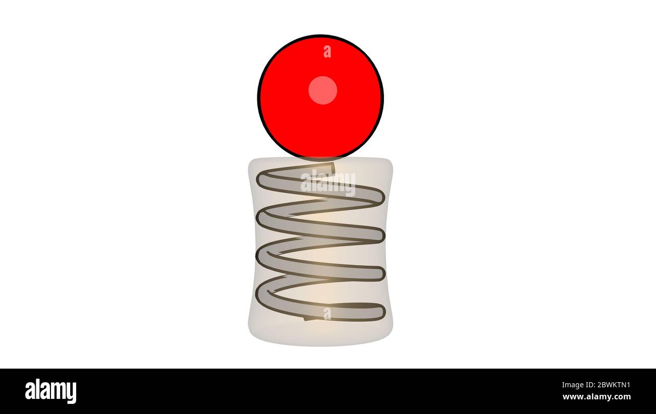 Coiled spring with ball on top . 3d rendering illustration Stock Photo ...
