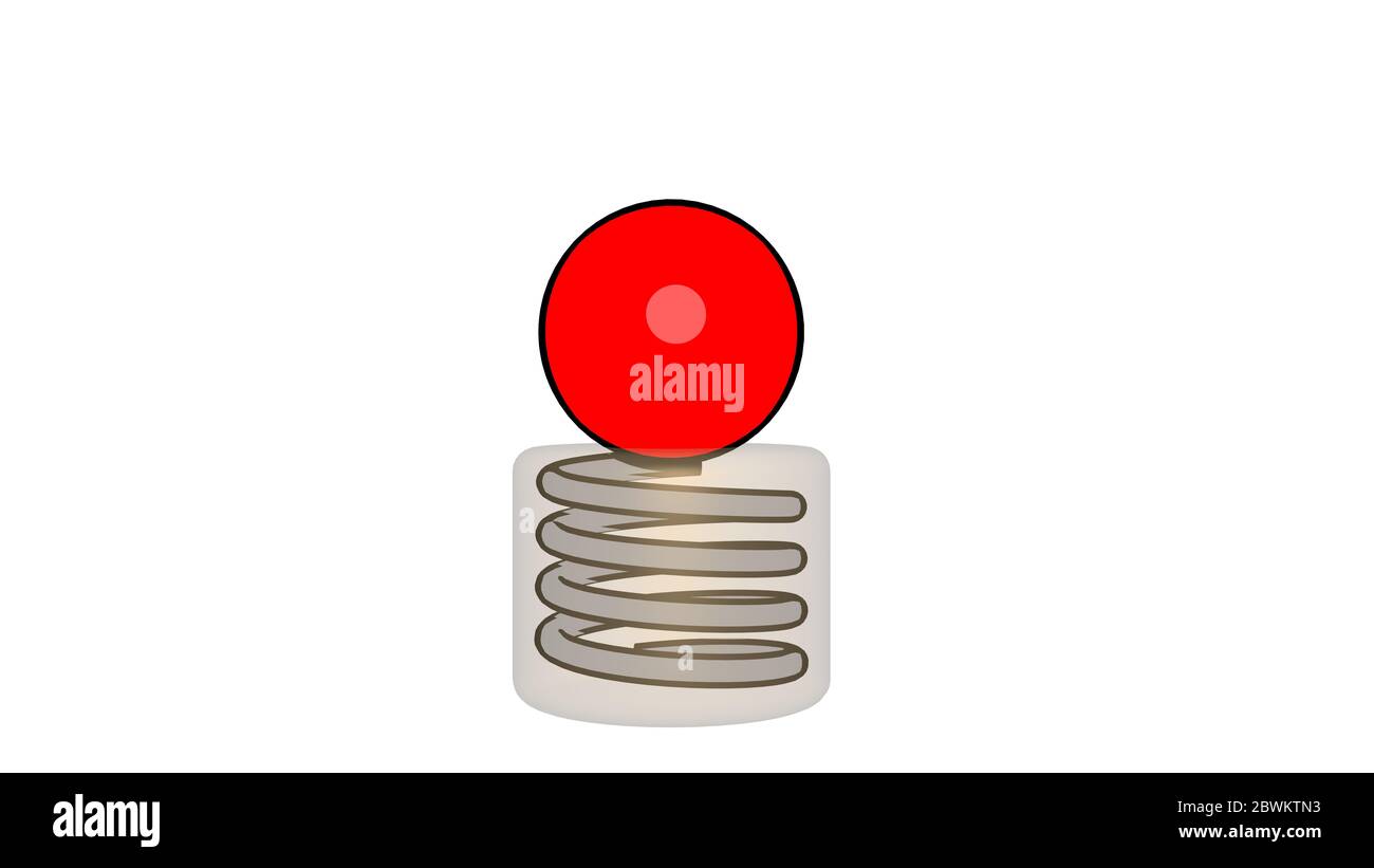Coiled spring with ball on top . 3d rendering illustration Stock Photo ...