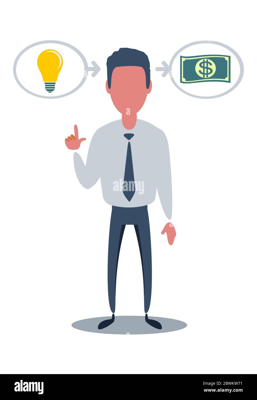 Cartoon illustration idea man light hi-res stock photography and images ...