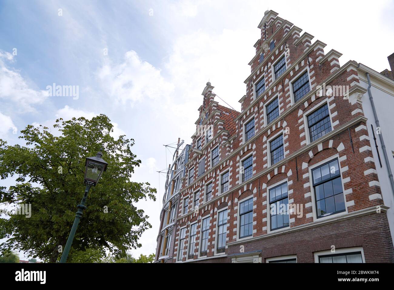 Beautiful buildings of a street of Haarlem, The Netherlands Stock Photo ...